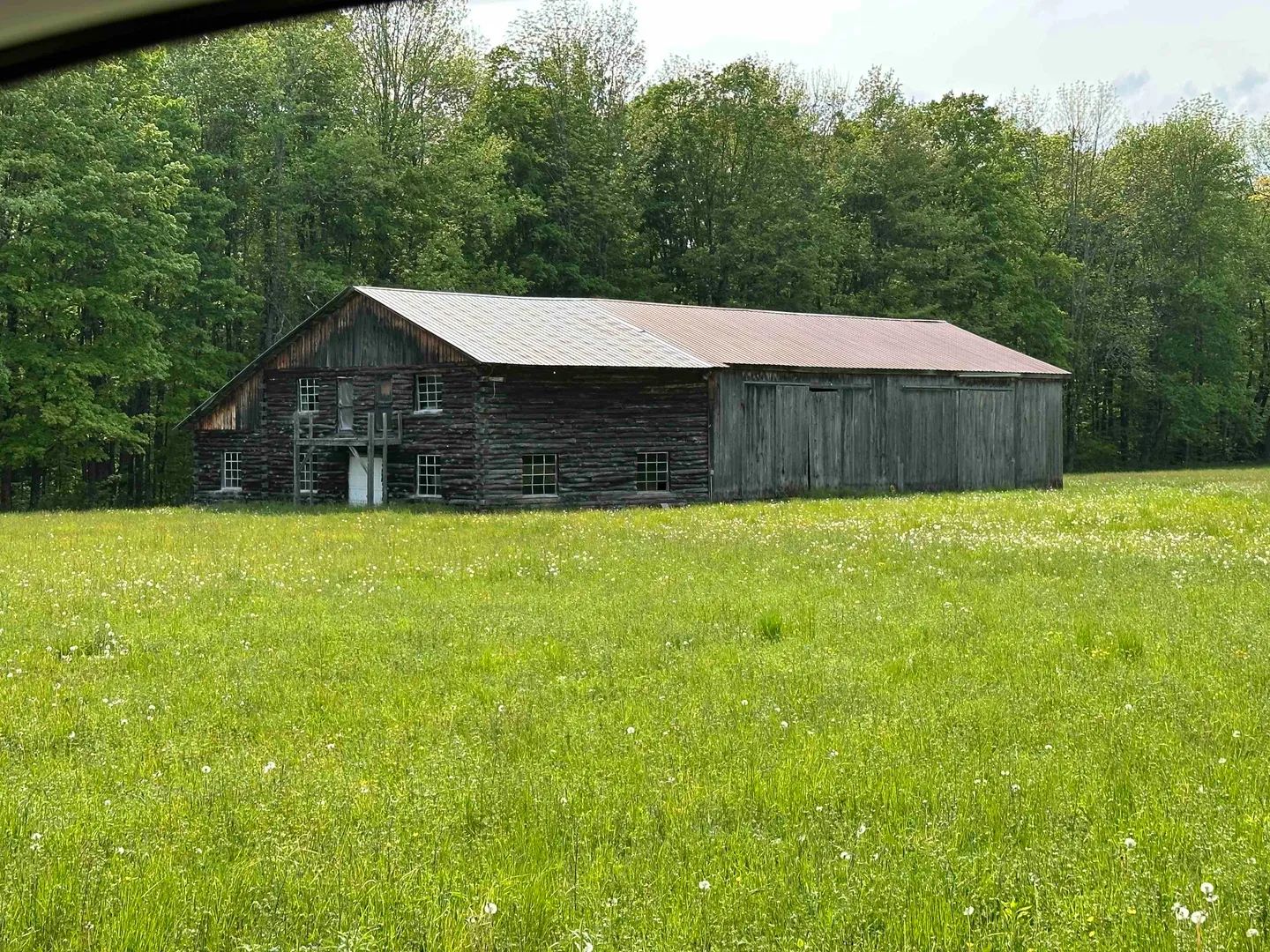 78 acres Large Storage Barn with Log Structure bordering State Forest ...